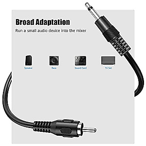 Ancable RCA to 3.5mm Mono, [ 2-Pack 3-Feet ] RCA Male to 3.5mm 1/8 inch TS Plug Audio Cable for Speakers, Subwoofer, Trigger Cable for Pre-Amp, Soundbar