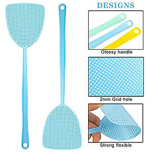 3 Pack Fly Swatters, Plastic Fly Swatter Multi Pack,17.5" Long Handle Manual Swat Mosquitoes Fly Swatters, Strong Flexible Flyswatter Heavy Duty(3 Pack,3 Colors)