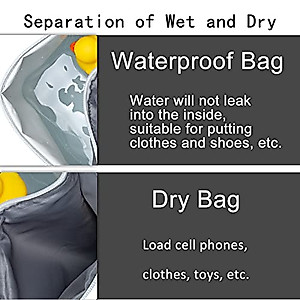 YaKuss Wet Dry Bags for Baby Cloth Diapers, Waterproof Reusable Travel Beach Pool Yoga Gym Bags for Soiled Baby Item Swimsuits & Wet Clothes with Two Zippered Pockets and Stroller Strap 3 Pack- S+M+L