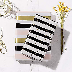 WRAPAHOLIC Wrapping Paper Roll - Pineapple/Heart/Stripes (2 Kinds) Design for Birthday, Valentine's Day, Wedding, Baby Shower - 4 Rolls - 30 inch X 120 inch Per Roll