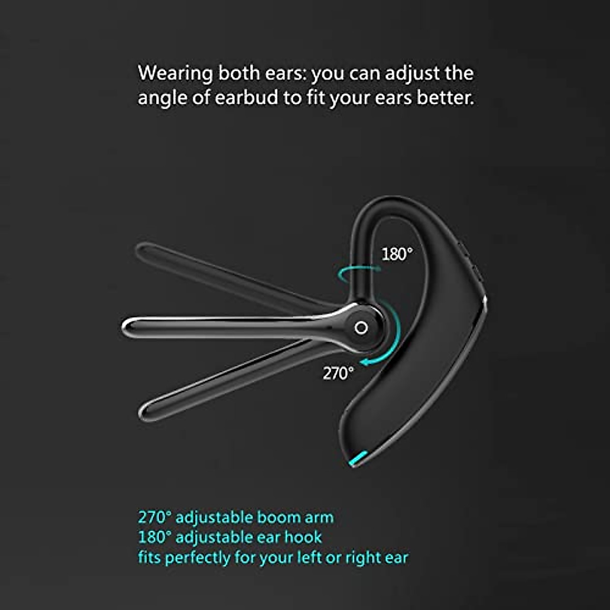 Ear Hanging Headphones, Bluetooth Headphones F910 Wireless Wrap Around Earphones Bluetooth 5.0 Single Ear Business Headphones with Noise Cancelling Microphone, Stylish Open Ear Headphones