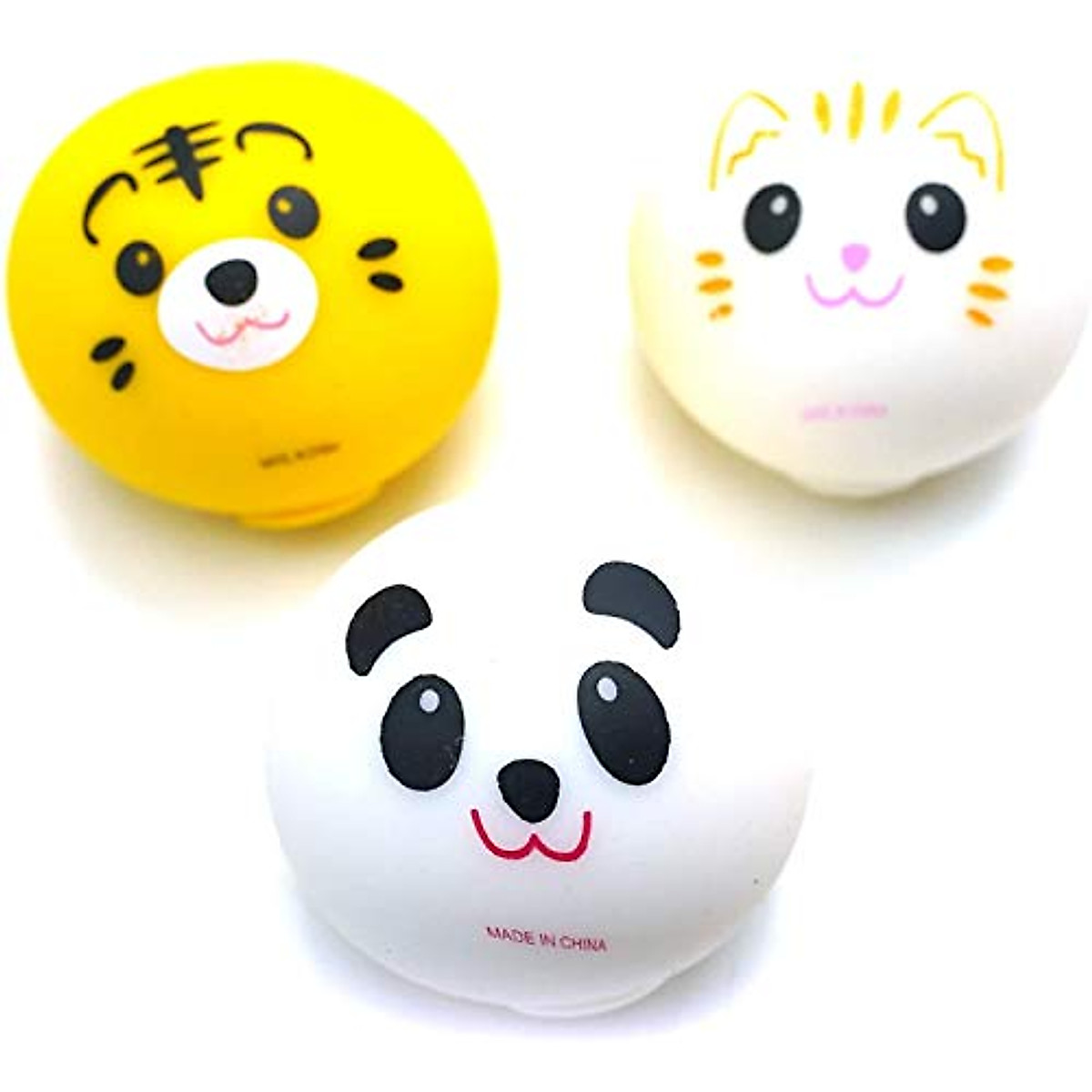 Gosu Toys Stress Dough Friends Soft Stress Balls Stretchy Dough Ball! (3 Pack (Tiger Ball, Panda Ball, Cat Ball))