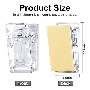 50 Pieces Self-Adhesive Clips Wall Tapestry Clips Plastic Sticky Photo Clips Hanging Spring Clips for Paper Flag Hanger Double-Sided Adhesive Spring Clips for Home Office (Clear)