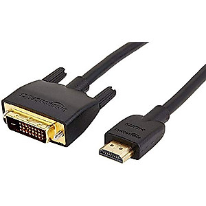 Amazon Basics HDMI to DVI Adapter Cable, Black, 6 Feet, 1-Pack