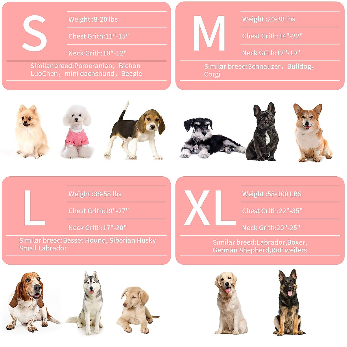 MCHY Dog Anxiety Vest, Anxiety Relief for Dogs, Dog Calming Coat (Rose S)