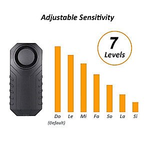 Mengshen Wireless Bicycle Motorcycle Alarm, Waterproof Anti-Theft Security Sensor Alarm with 113dB Super Loud Sound, 7 Level Sensitivity (2 Remote Control Included)