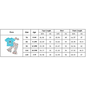 Kids Baby Girls Easter Outfits Carrot Print Ruffle Short Sleeve T-Shirt Tops with Flared Pants 2Pc Clothes Set (1#Light Orange, 4-5T)