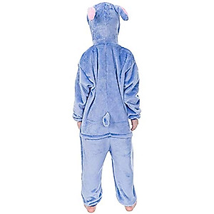 LeaveLive Kids Animal Onesies Halloween Cosplay Costume Pajamas(105#(47-51 inch), kidsblueY)