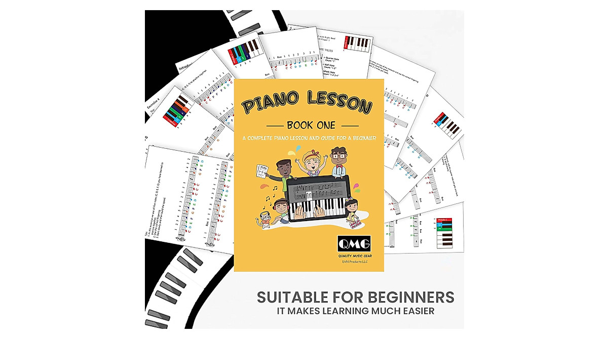 QMG Color Piano Stickers & Guide Book for Beginners