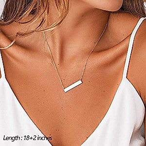 Dainty Layering Pearls Necklace Bar Necklace Hammered Disc Pendant Necklace Simple Layering Necklace Gold Plated Choker for Women