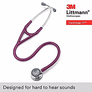 3M Littmann Cardiology IV Diagnostic Stethoscope, 6156, More Than 2X as Loud*, Weighs Less**, Stainless Steel Chestpiece, 27" Plum Tube