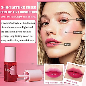 Charm Kiss 4 Colors Lip Tint Stain Set, Matte Velvet Lip Tint Watery Lip Stain Mini Liquid Lipstick, Natural Shimmery Lip Tint Stain Lip Color Makeup,
