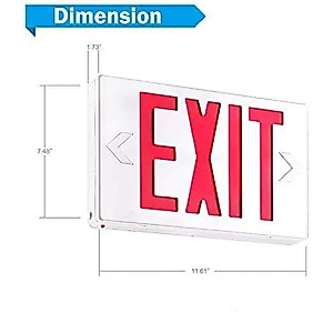 EXITLUX 2 PACK UL Listed -Red Led Exit Sign with Emergency Lights&Battery Backup Operated Powered Exit Lights Exit -Double Face-120-277VAC Fire Exit Signs Lighting for Room,Street,Window.Stairs.