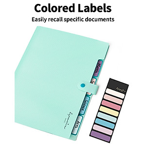 Sooez School Supplies File Folder, Letter Size Accordion File Organizer, Expanding File Folder for Document, Portable Paper Organizer for Office-Green