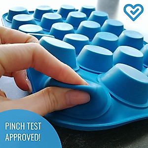 KPKitchen Baking Sheet & Rack Set and Silicone Mini Muffin Pan 24 Cup - Aluminum Pan (18” x 13”) + Stainless Cooling Rack (16.8” x 11.8”) - 24 Cup Mini Cupcake Pan - 100% Food Safe & BPA-free