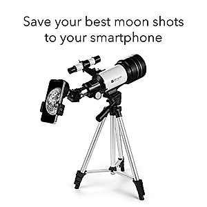 Dartwood Astronomical Telescope - 360° Rotational Telescope - Multiple Eyepieces Included for Different Zoom (Black/White)