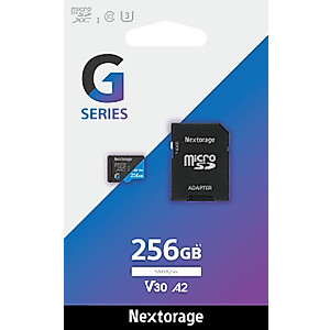 Nextorage Japan 256GB A2 V30 CL10 Micro SD Card for Nintendo Switch, Steam Deck, Smartphones, Gaming, Go Pro, 4K Video, microSDXC Memory Card UHS-I U3 up to 100MB/s, with Adapter (G-Series)