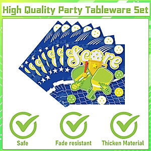 Rakuto Pickleball Party Plates Supplies - 96PCS Pickleball Player Themed Disposable Paper Plates Forks Napkins Tableware Set Pickleball Sports Baby Shower Birthday Party Decorations(24 Guests)