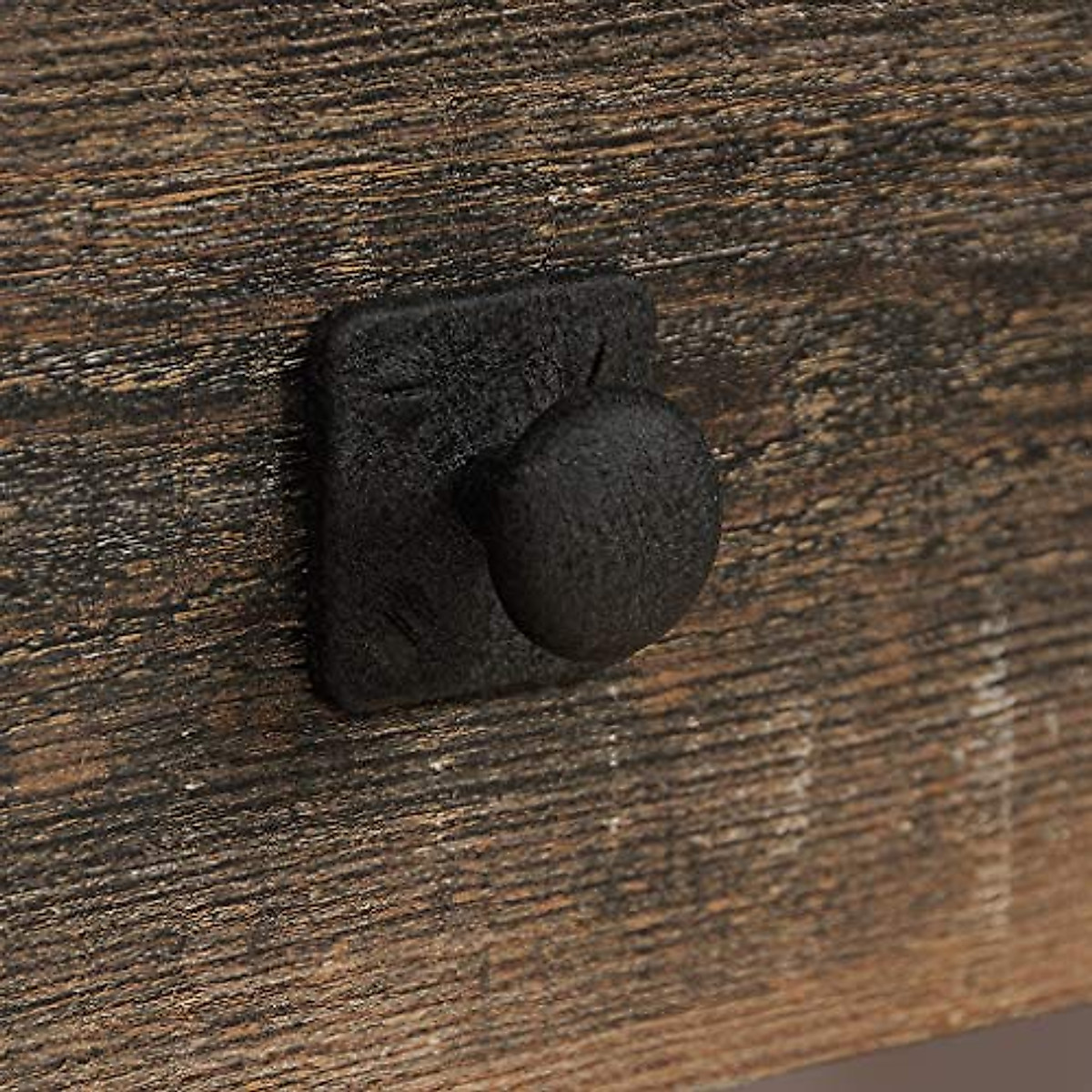 Sauder Steel River Side Table, L: 22.44" x W: 21.65" x H: 23.11", Carbon Oak Finish