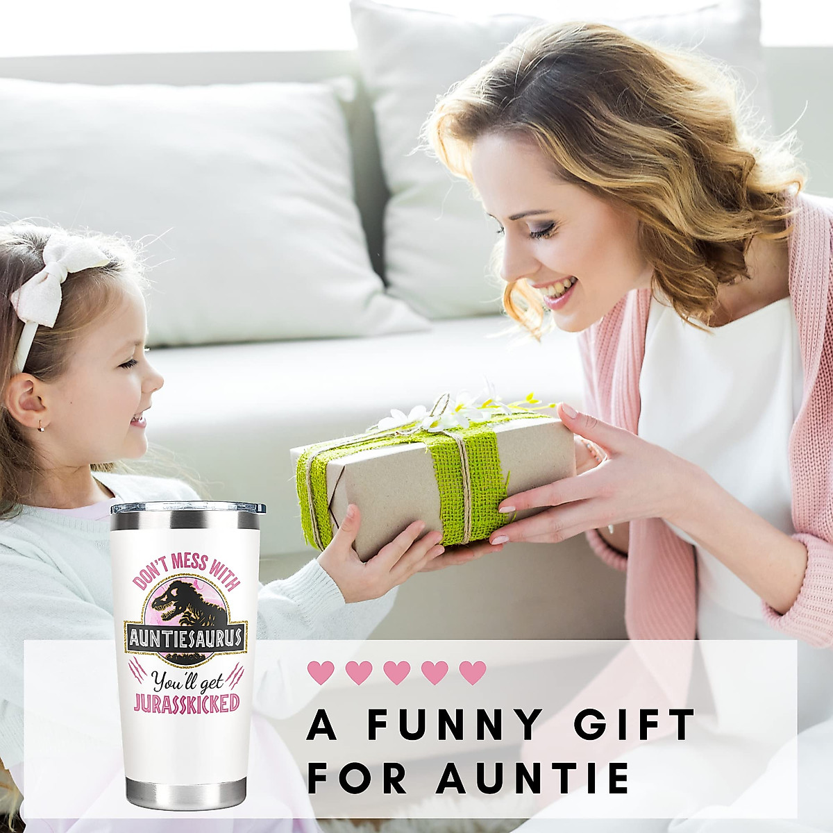 Aunt Gifts from Niece, Nephew - Aunt Birthday Gift, Mothers Day Gifts for Aunt - Gifts for Aunt, Auntie Gifts, Aunty Gifts - Presents for Aunt, To Be Aunt, New Aunt, Promoted to Aunt - 20 Oz Tumbler