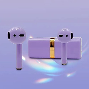 Conchpeople Portable Bluetooth Wireless Earbuds, Premium Fidelity Sound Quality 90H Long Standby Headphones with Dual Mic, Mobile Bluetooth Headset Lipstick Design for Girls and Women (Purple)