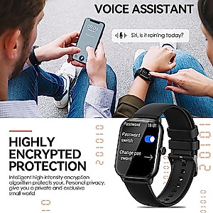 Smart Watch for Men Women Make/Answer Call 1.9" HD Ultra Narrow Edge Screen Smartwatch Compatible with iPhone Samsung Android Phones Waterproof Fitness Tracker with Heart Rate Sleep Monitor Pedometer