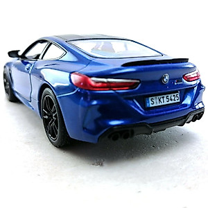 KiNSMART BMW M8 Competition Coupe Blue 5" 1:38 Scale Pullback Action Die Cast Metal Model Toy Race Car
