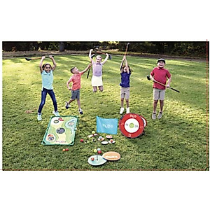 PGA TOUR Tee-Up 3-Piece Set, Medium, Orange, Right Handed, Use for Indoor and Outdoor Practice, Junior Golf Training Set, Training Clubs