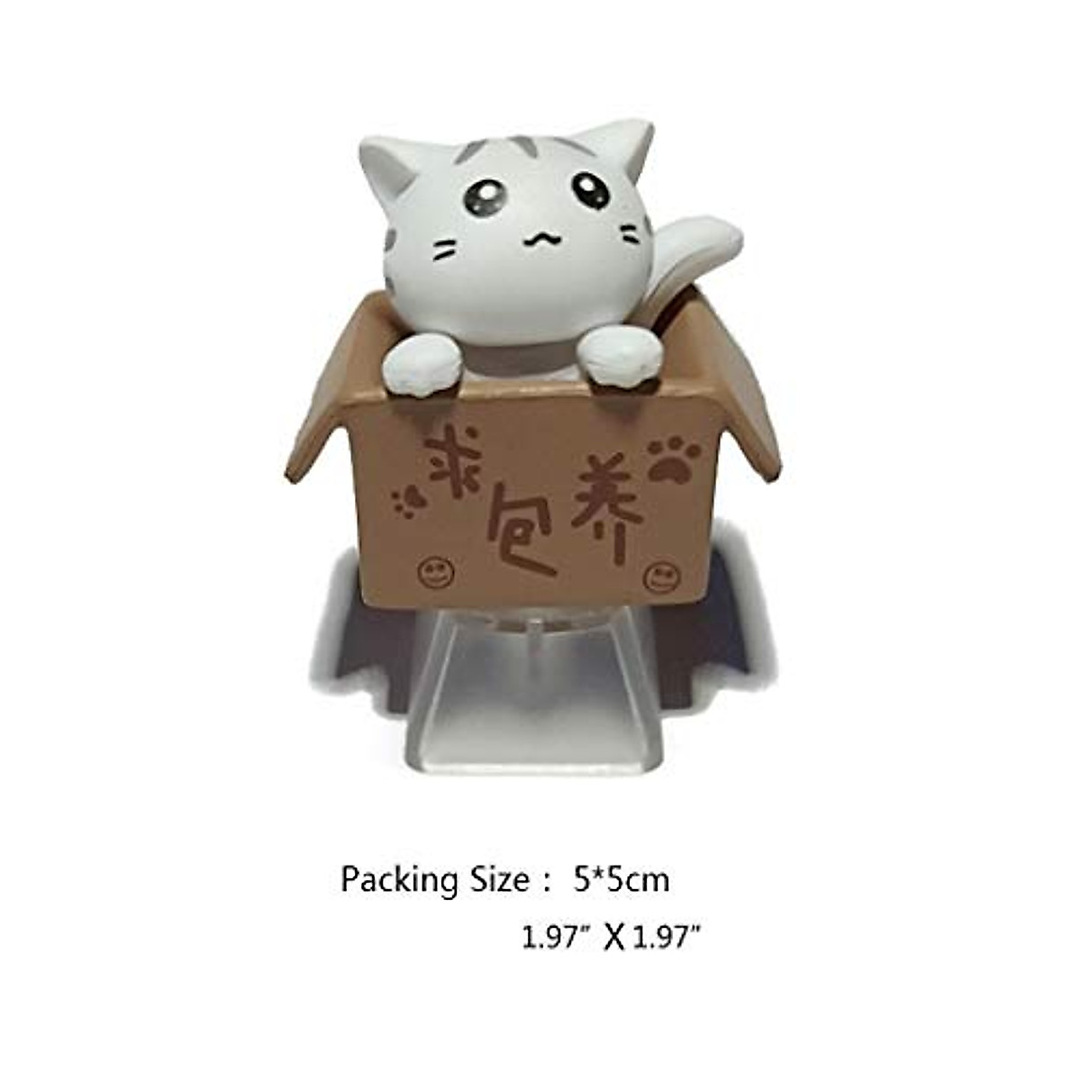 Mirai Past Cat Keycap Esc keycaps DIY Personality Custom Cartoon Anime Keycap Replacement Bottom Backlit Keycaps Gift for Mechanical Keyboard KeyCap OEM R4 Height (Transparent) (Grey), 3.5x3.5x2cm