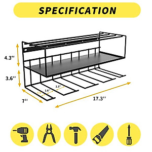 Power Tool Organizer Heavy Duty Tool Shelf, Wall Mounted Storage Rack for for Handheld & Power Tools, Compact Steel Design Garage Tool Organizer Perfect for Father's Day