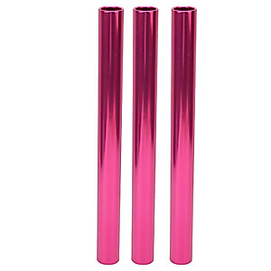 Keenso Relay Race Baton, 3 Pcs Aluminum Alloy Track and Field Relay Baton Sports Relay Race Baton Sports Game Props(pink)