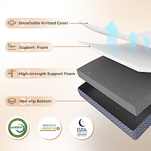 Sweetnight Tri Folding Mattress - 4-inch Foldable Mattress with a Collapsible and Washable Cover | Medium-Firm with Non-Slip Design | Suitable for RV Travel, Camping, Guest（TXL）