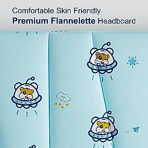 Molblly Twin Bed Frame Upholstered Platform with Headboard and Strong Wooden Slats, Strong Weight Capacity, Non-Slip and Noise-Free,No Box Spring Needed, Easy Assembly,Light Blue