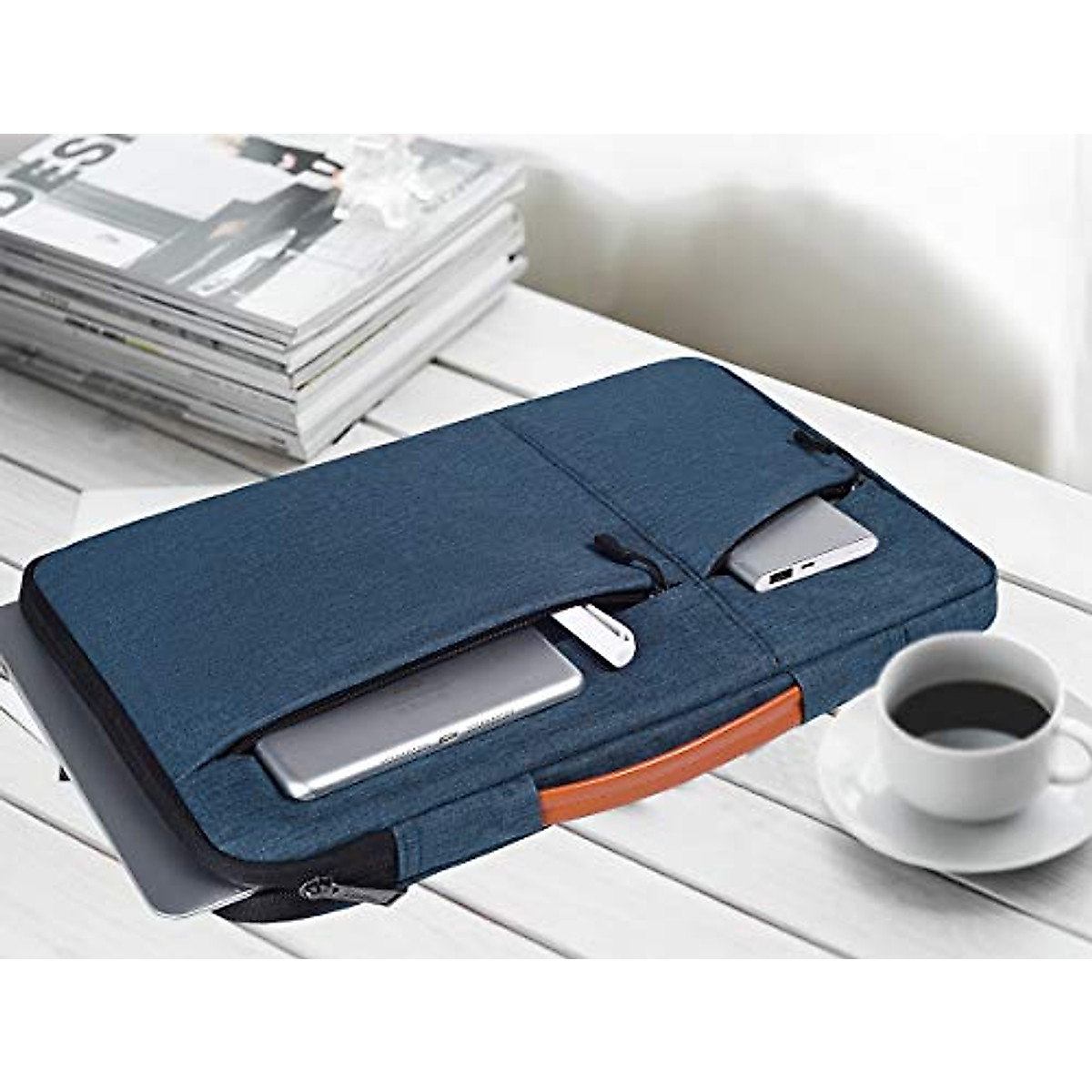 14-15 inch Laptop Sleeve Bag for Dell XPS 15/Inspiron 14, HP Chromebook 14/Pavilion x360 14, Lenovo Flex 5/IdeaPad 14, Acer HP DELL Lenovo ASUS Computer 14" Waterproof Computer Case(NavyBlue)