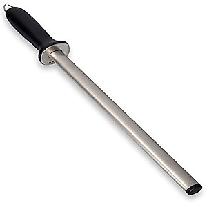Navaris Diamond Sharpening Steel - 12" (31cm) Oval Knife Rod Sharpener for Honing Kitchen Knives - Lightweight and Durable for Home or Pro Use