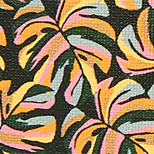 Fossil Women's Logan Faux Leather Wallet RFID Blocking Tab Clutch, Green Multi Palm (Model: SL6585335)