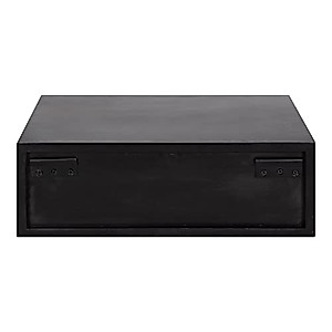 Kate and Laurel McCutcheon Floating Wood Storage Shelf, 18 x 12 x 6, Black, Decorative Transitional Floating Wall Shelf with a Concealed Cubby Compartment