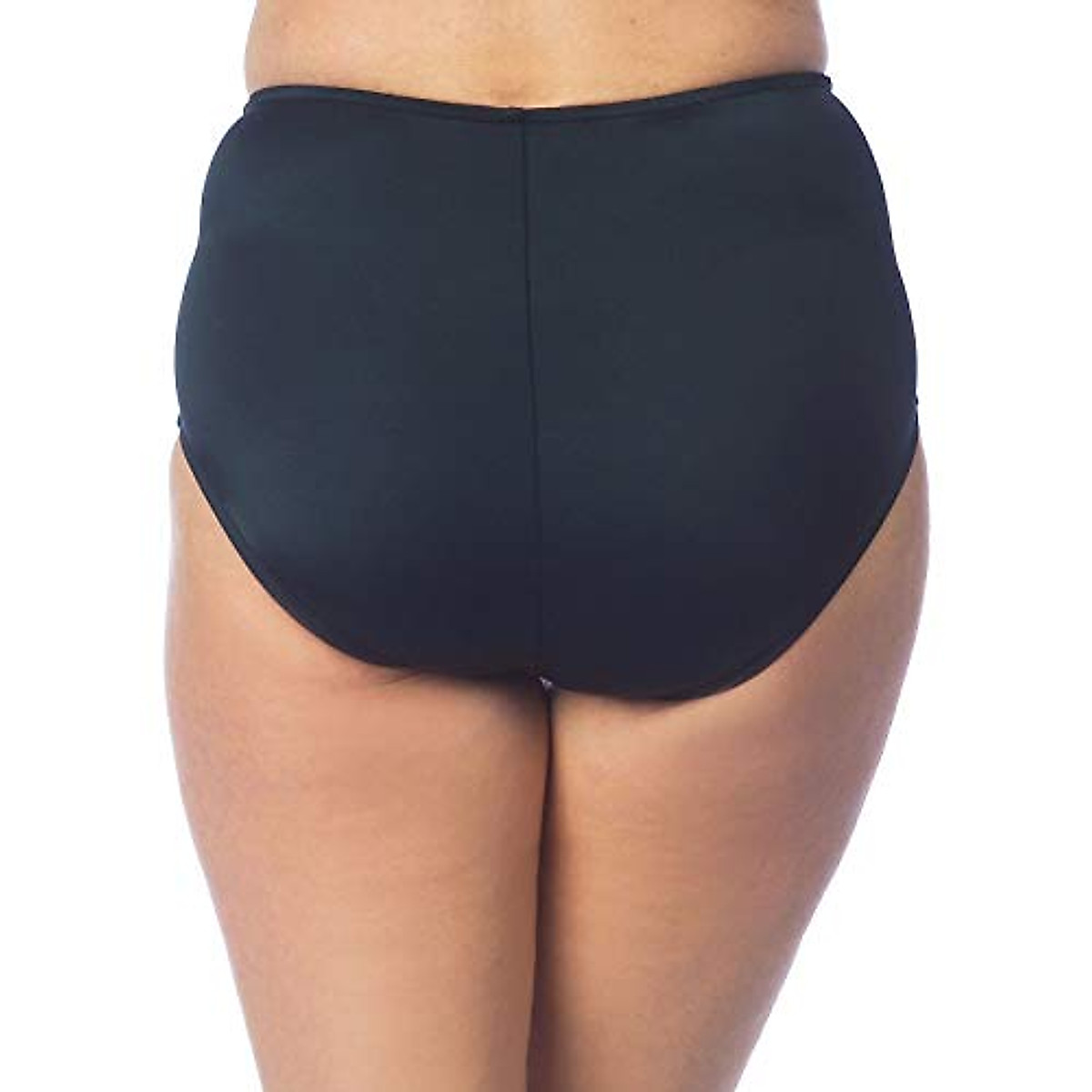 Maxine of Hollywood Women's Standard High Waist Hipster Bikini Swimsuit Bottom, Black, 16