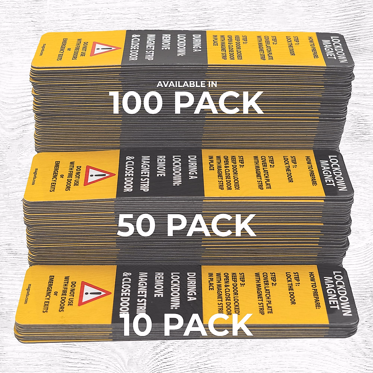 100 Pack - Lockdown Magnetic Strips for School Lockdowns - New and Improved! Durable 40mil Magnetic Strip (Red)…