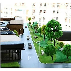 BAENRCY 32pcs 0.79-6.30inch Mixed Model Trees Accessories Model Train Scenery Architecture Trees Model Scenery with No Stands(All Green)