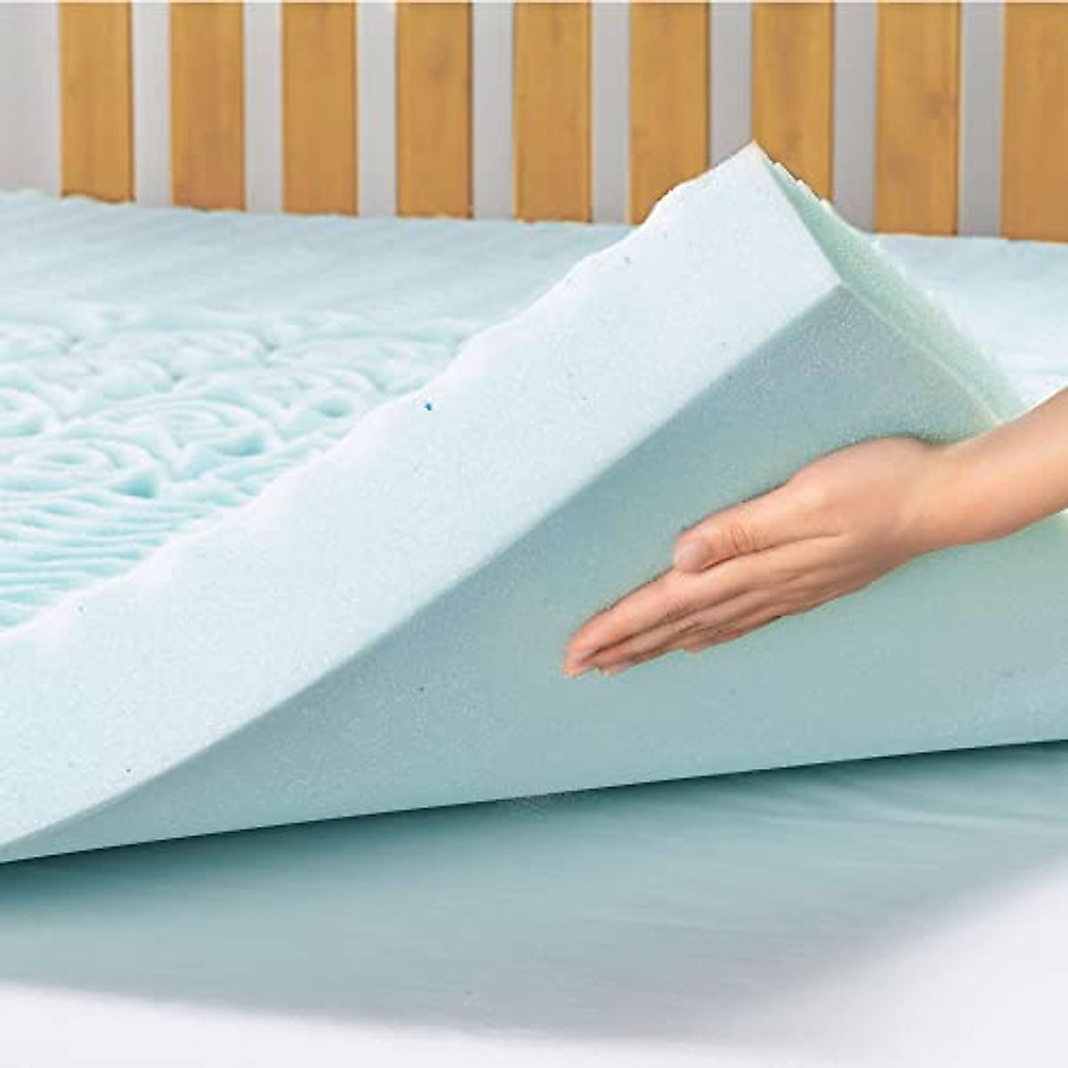 Mellow 4 Inch 5-Zone Memory Foam Mattress Topper, Cooling Gel Infusion, Full