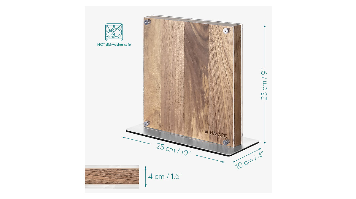 Navaris Magnetic Knife Block - Stylish Kitchen Organizer