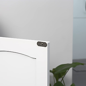 kleankin Pedestal Sink Storage Cabinet, Under Sink Cabinet with Double Doors, Modern Bathroom Vanity Cabinet with Adjustable Shelves, White