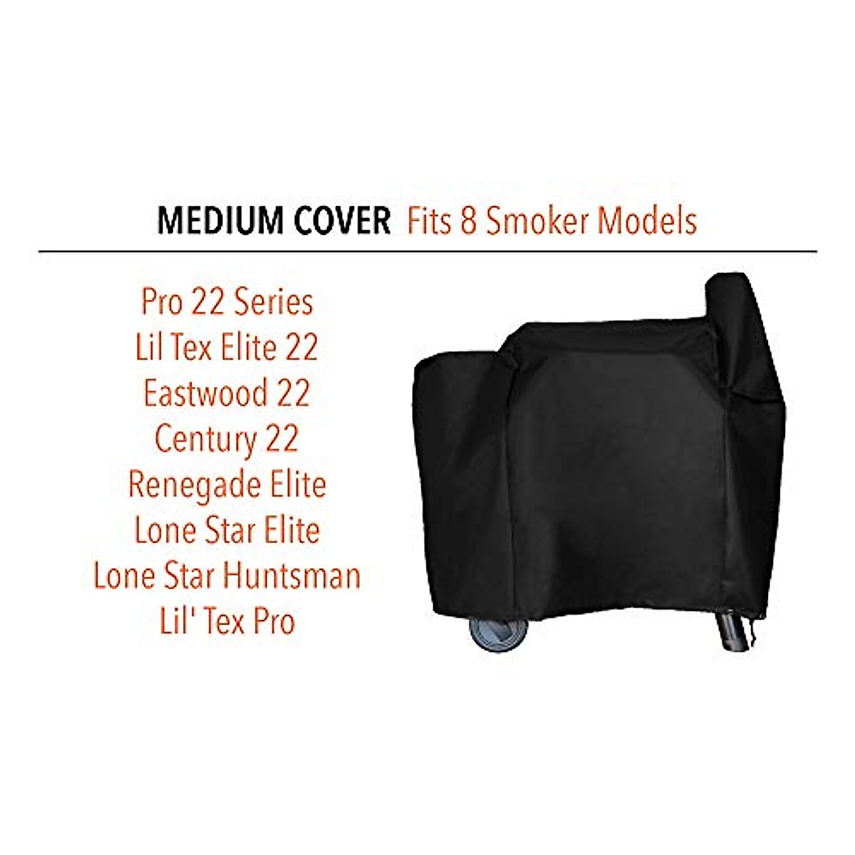 BBQ Butler Full Length Grill Cover - Fits Traeger 22 Series and Lil' Tex - Smoker Cover - Black
