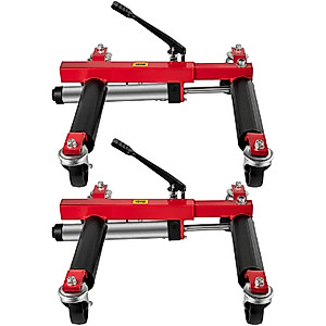 VEVOR Wheel Dolly, 2pcs Car Dolly, 1500 Lbs Capacity Car Jack Dolly, 12'' Wheel Jacks for Cars, Vehicle Positioning Hydraulic Tire Jack, Heavy Duty Ball Bearings Skate for Vehicle Car Auto Repair
