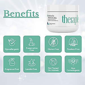 THERAPLEX Emollient Cream for Dry Skin - No Parabens or Preservatives, Noncomedogenic, Fragrance-free, Dermatologist Recommended - Long-lasting Moisturizing Cream and Heaviest Hydration (6 Oz)