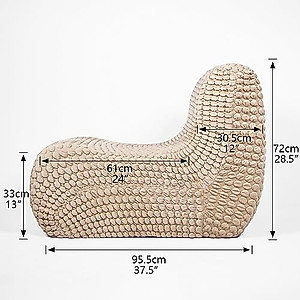 N&V Single Seated Foam Sofa, Armless Floor Sofa, One Piece High Density Foam, Removable and Machine Washable Cover, Champagne