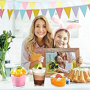 ALEXPRE 360 Pack 5oz 6oz Dessert Cups with Lids and Spoons, 3 Styles Clear Plastic Appetizer Cups Disposable Party Mini Parfait Cups for Serving Fruit Trifle Mousse Ice Cream and Pudding Dessert Cups