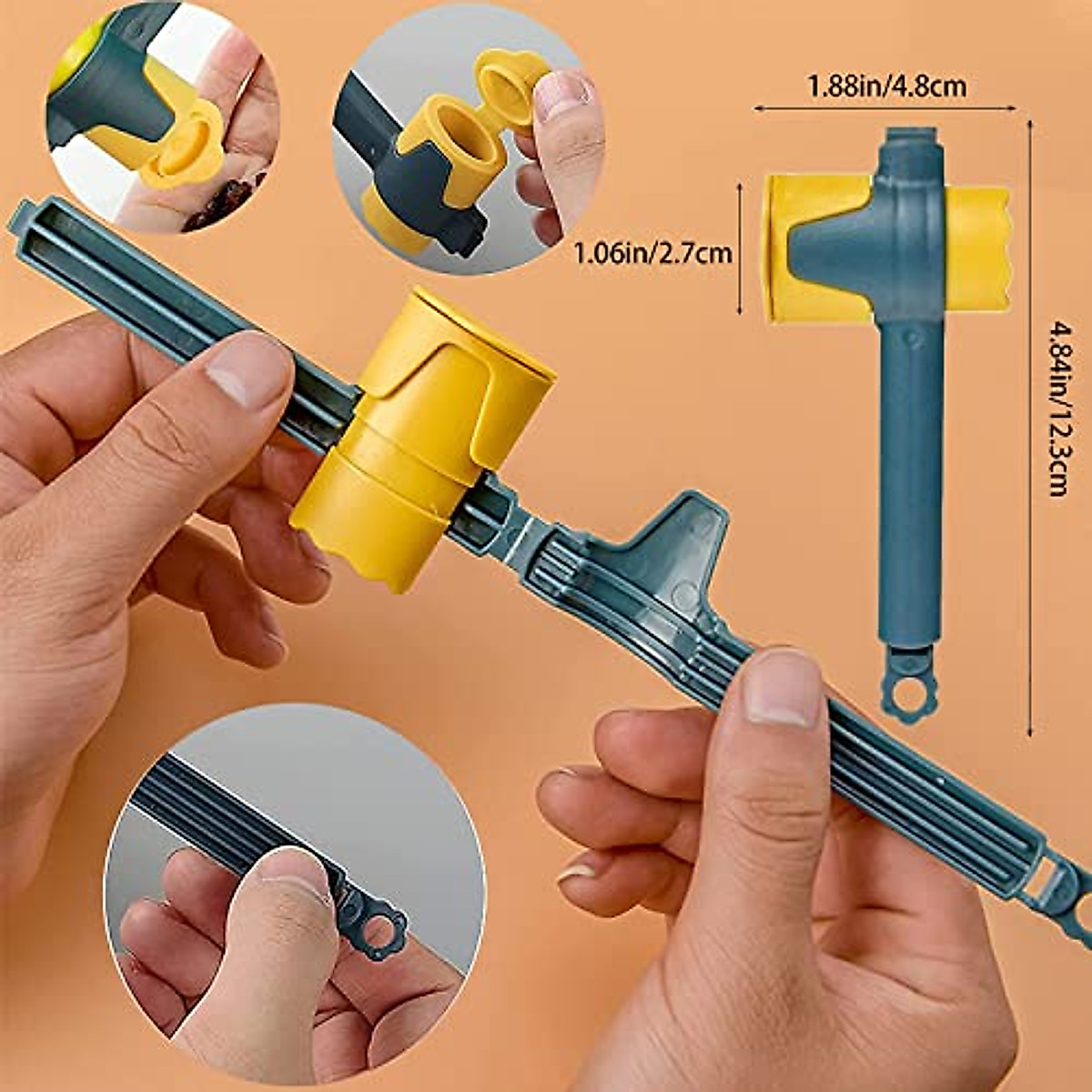 Food Storage Clips,Chip Clips,Bag Clips,Food Clips,Sealing Clips,Package Clips with Pour Spout,For Sealing Packaged Items Such As Coffee,Sugar,Flour,Cereal,Washing Powder,Condiment(2pcs,Blue,White)