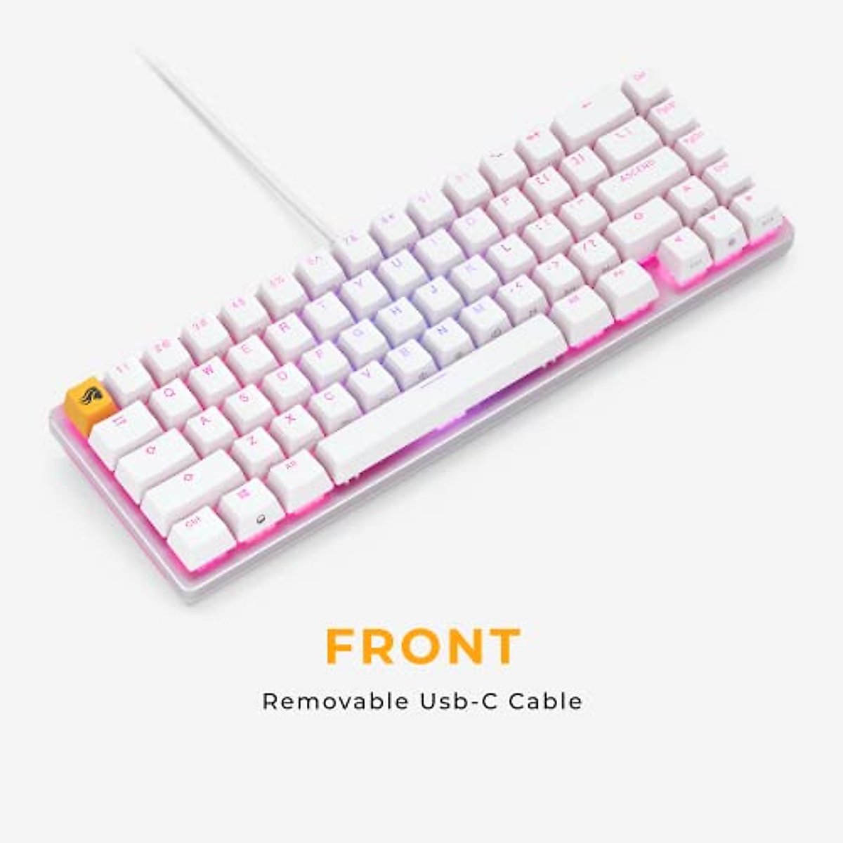Glorious Gaming GMMK 2-65 Percent Keyboard - White Custom Layout - Compact Low-Profile - Hotswap w/Cherry Mx Style Switches - Incl. Double Shot Keycaps & Linear Switches